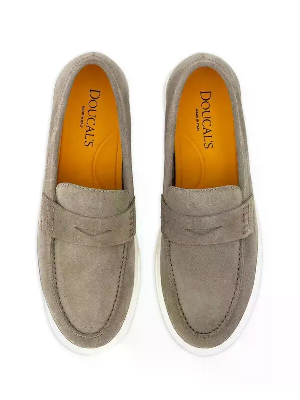 DOUCAL'S Suede Apron Stitching Loafers