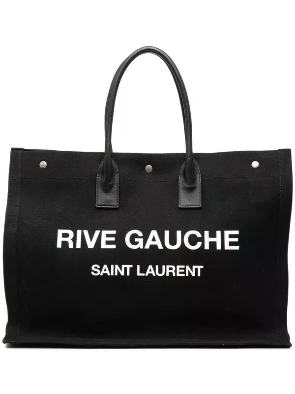 Saint Laurent Canvas Rive Gauche Tote Bag - Black