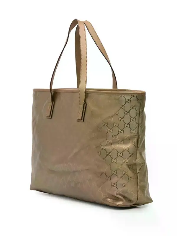 Gucci Large Gg Imprimé Tote Bag - Gold