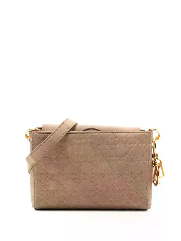 Dior Suede Cannage Lady Crossbody Bag - Brown