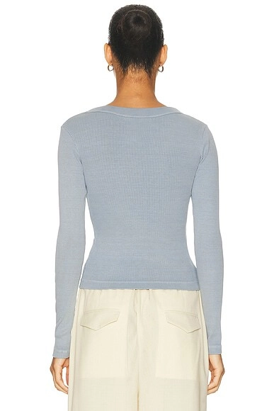 Citizens Of Humanity Varra Top Ribbed Jersey Knit Henley - Hematite
