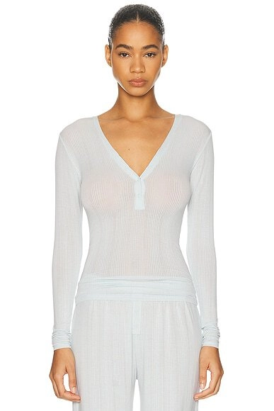 NEGATIVE UNDERWEAR Whipped Henley - Mist
