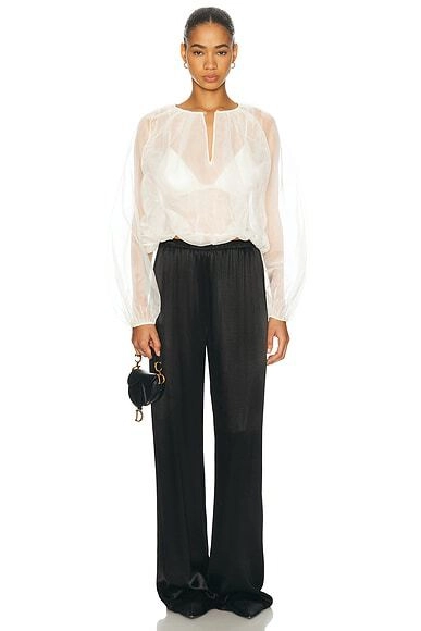 FRAME The Sheer Balloon Blouse