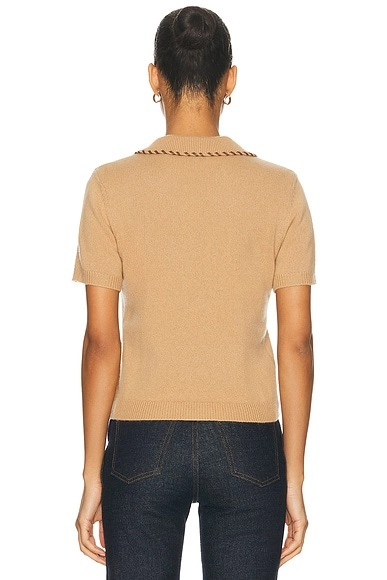 FRAME The Leather Stitch Polo Top