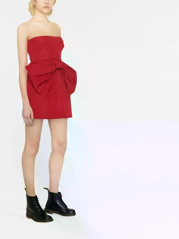 Red Valentino Strapless Mini Dress With Bow - Red