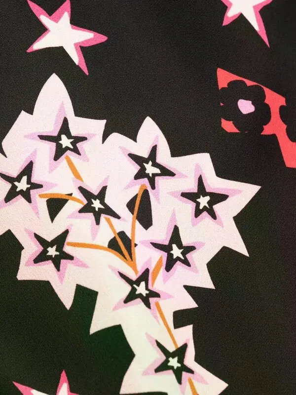 Red Valentino Star Print Pussy-bow Dress