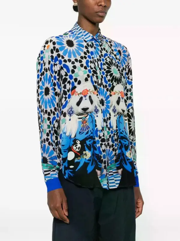 The Artistylist Panda Printed Long Sleeve Shirt