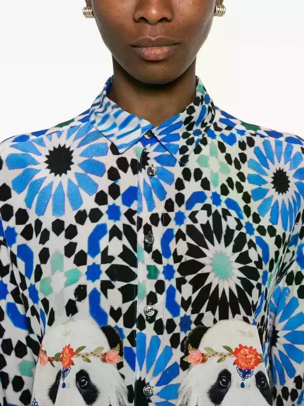 The Artistylist Panda Printed Long Sleeve Shirt