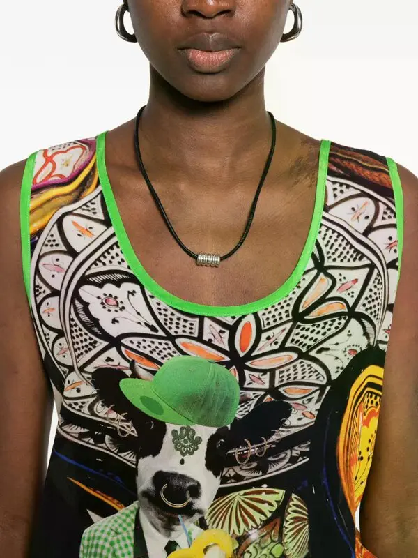The Artistylist Sleeveless Graphic Print Tank Top - Black