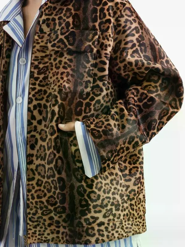 Dolce & Gabbana Leopard-print Pony Shirt Jacket