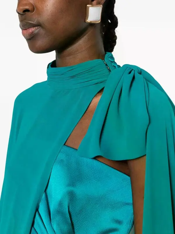 Rosa Clara Cape-effect Draped Gown