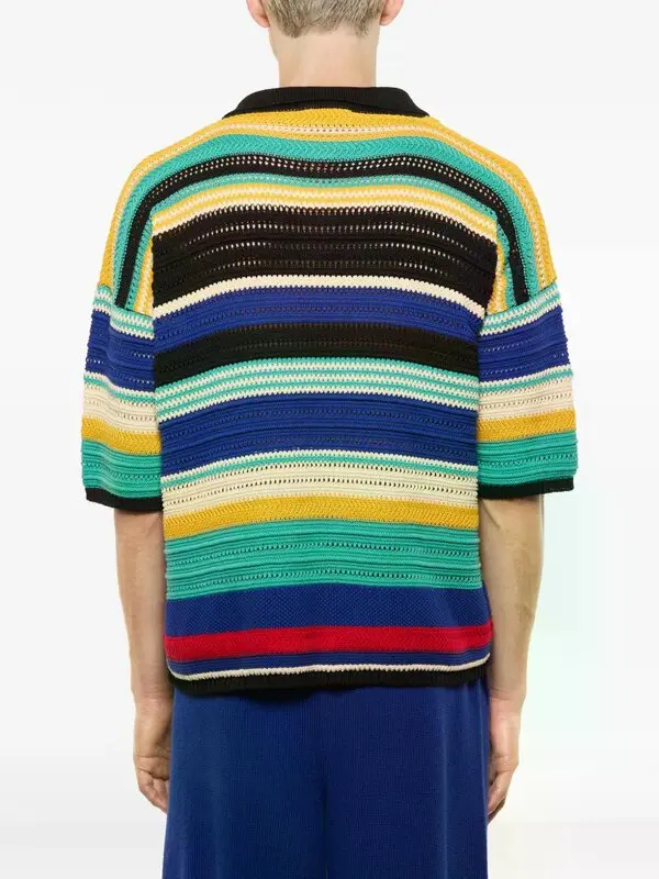 LANEUS Striped Knitted T-shirt