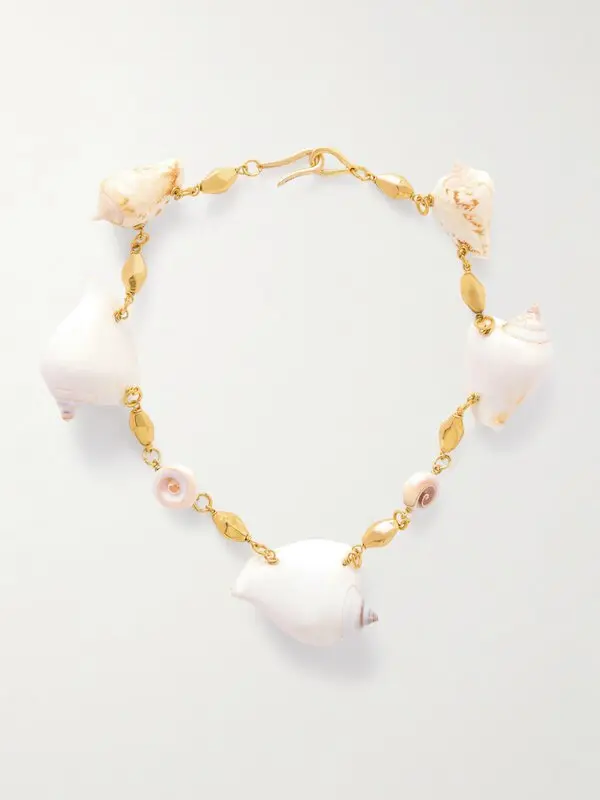 Tohum Design Gold-plated Shell Necklace - Multi