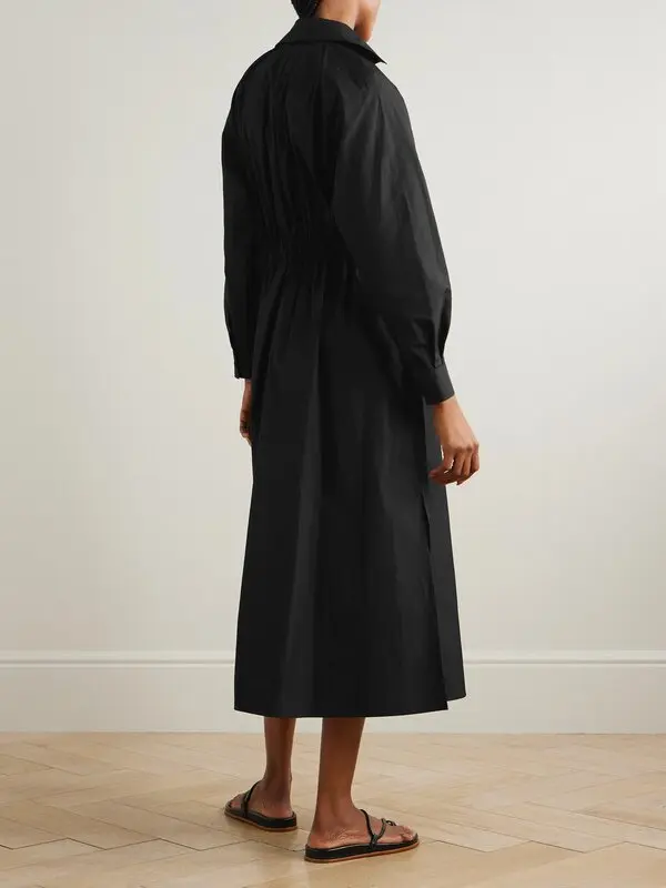 Max Mara Cotton Maxi Shirt Dress With Drawstring Waist