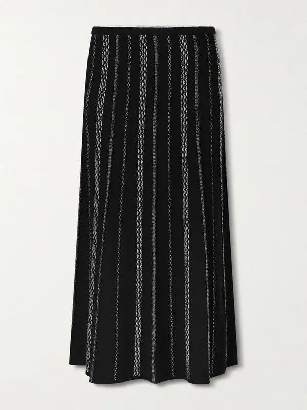 Proenza Schouler White Label Morena Striped Jacquard-knit Maxi Skirt - Black