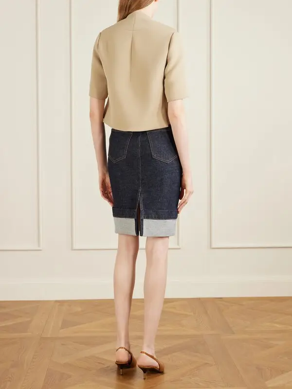 Khaite Franc Cropped Crepe Jacket - Neutrals