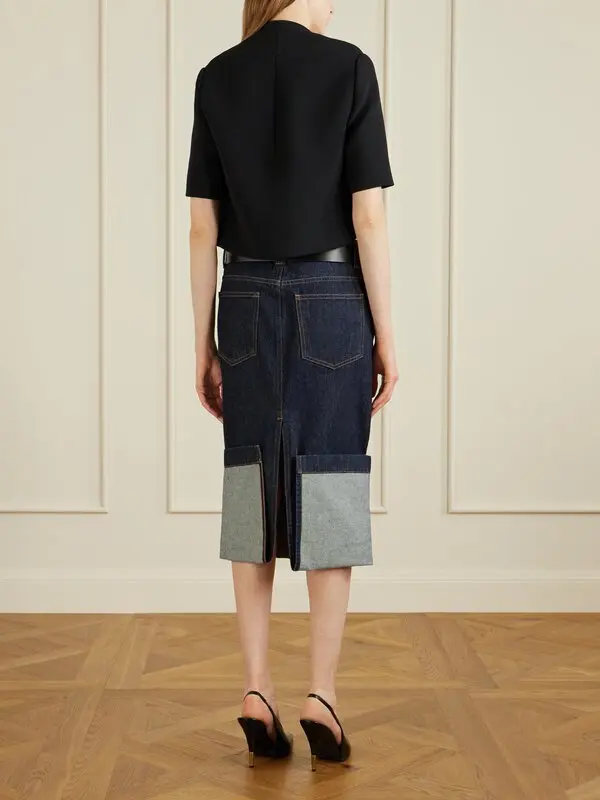 Khaite Franc Cropped Crepe Jacket - Black