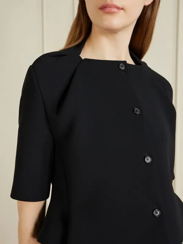 Khaite Franc Cropped Crepe Jacket - Black