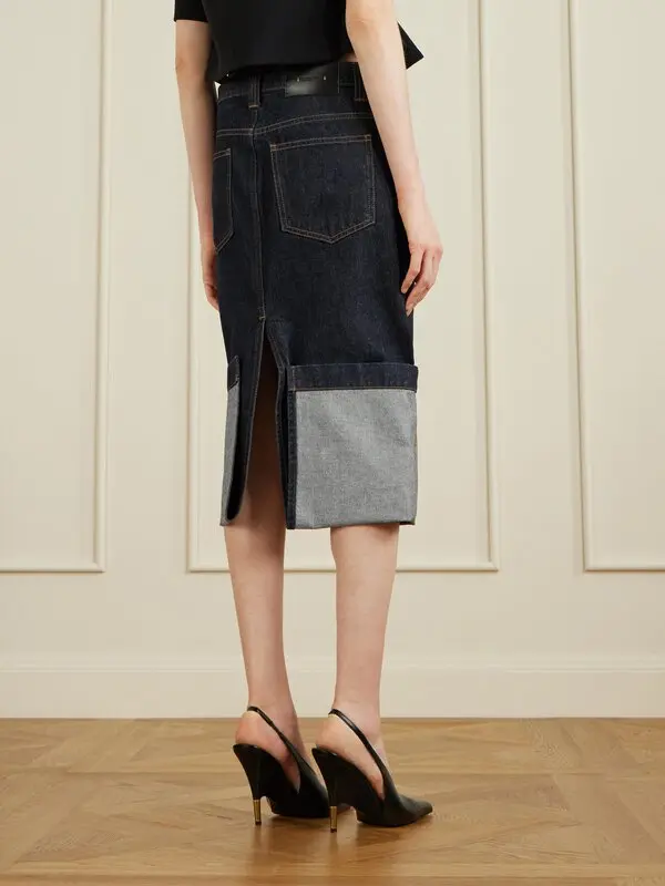 Khaite Kilian Denim Midi Skirt - Blue