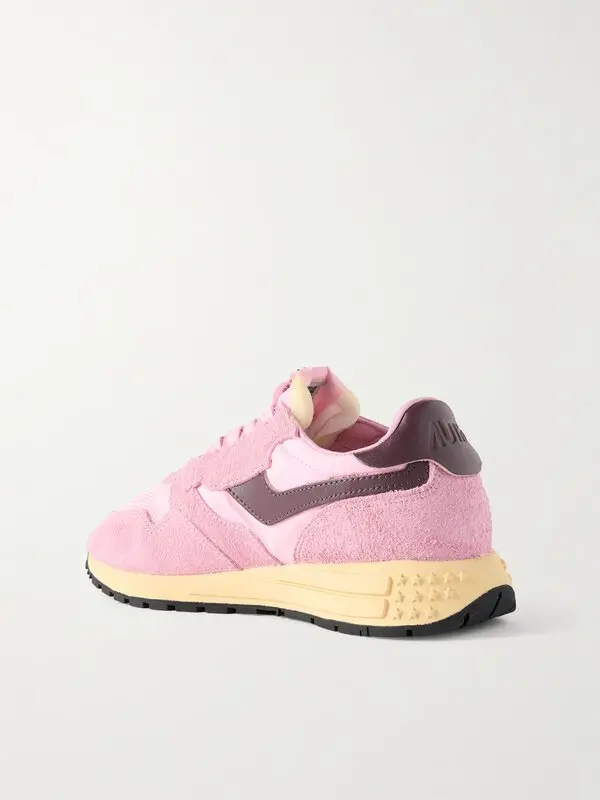 AUTRY Reelwind Low Suede And Shell Trainers - Pink