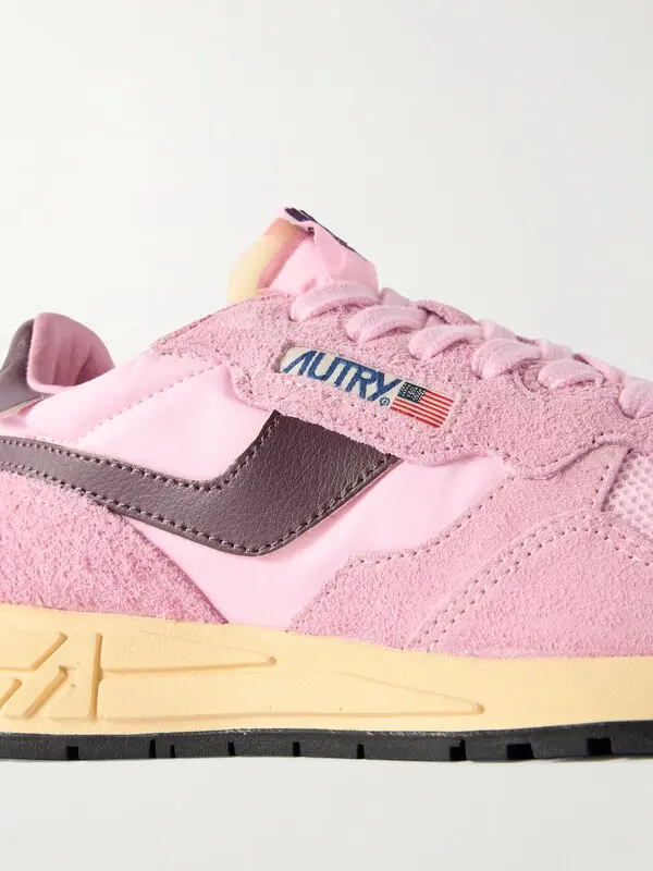 AUTRY Reelwind Low Suede And Shell Trainers - Pink