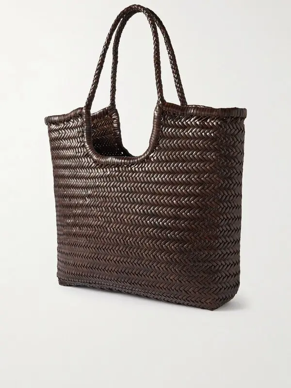 Dragon Diffusion Ns Diagonal Triple Jump Woven Leather Tote