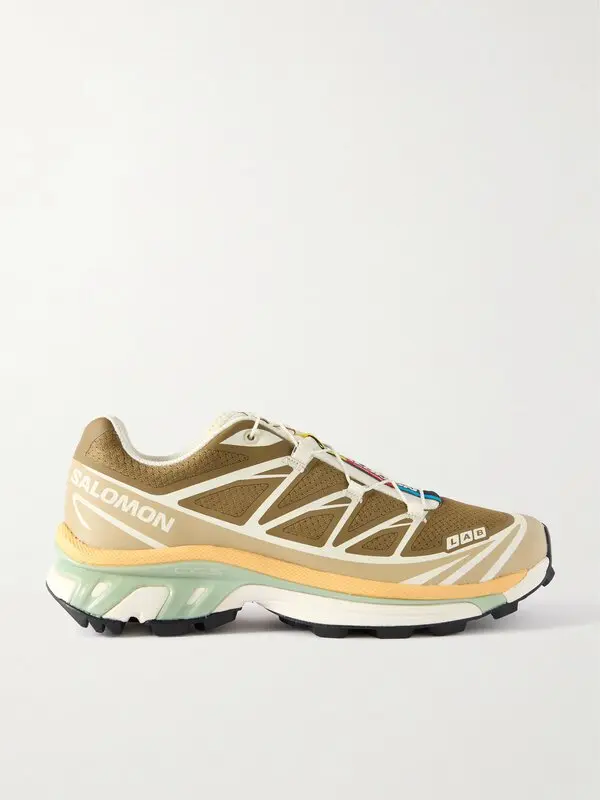 SALOMON Xt-6 Rubber-trimmed Mesh Sneakers - Brown