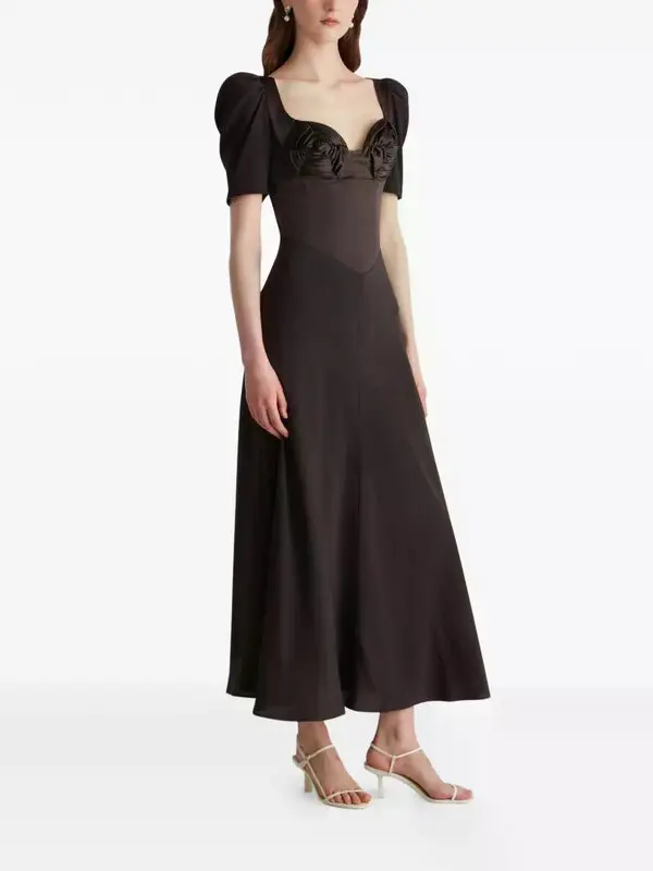 VIOLANTE NESSI Sweetheart Neckline Maxi Dress - Brown