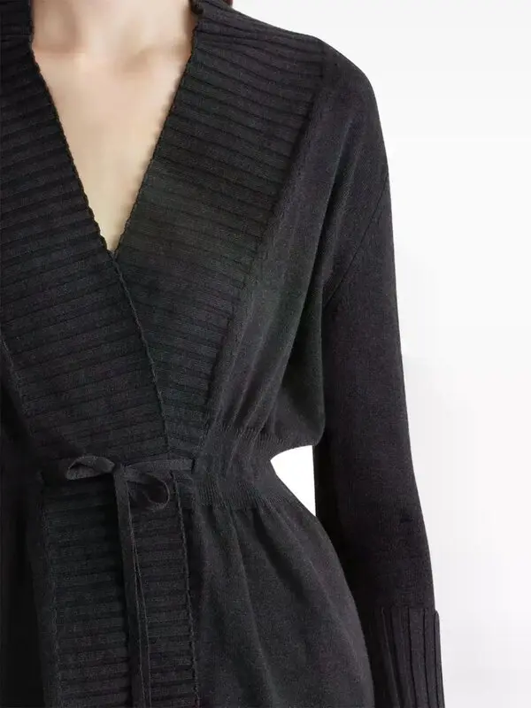 VIOLANTE NESSI Augusta Belted Knit Cardigan - Grey