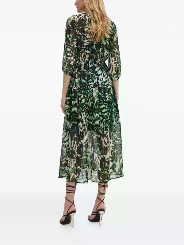 MORGAN V-neck Gathered Midi Dress