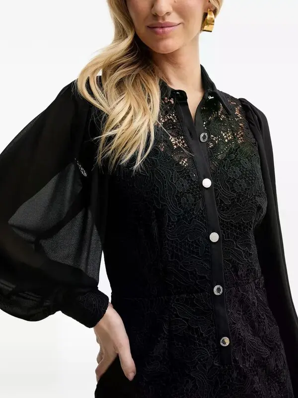 MORGAN Lace Buttoned Mini Dress