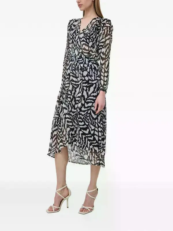 MORGAN Long-sleeve Printed Midi Dress