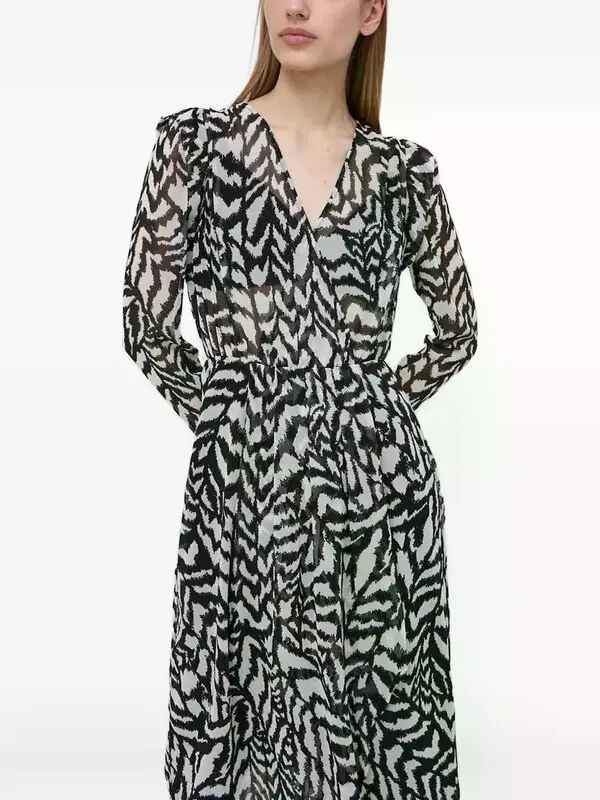 MORGAN Long-sleeve Printed Midi Dress