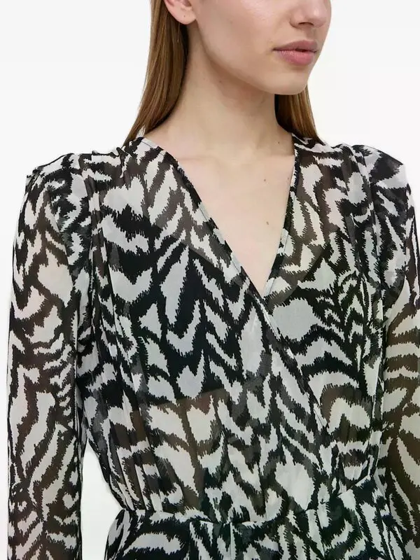 MORGAN Long-sleeve Printed Midi Dress
