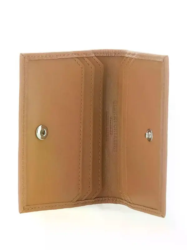 GIANNI CHIARINI Bubble Contrast-stitch Leather Card Holder