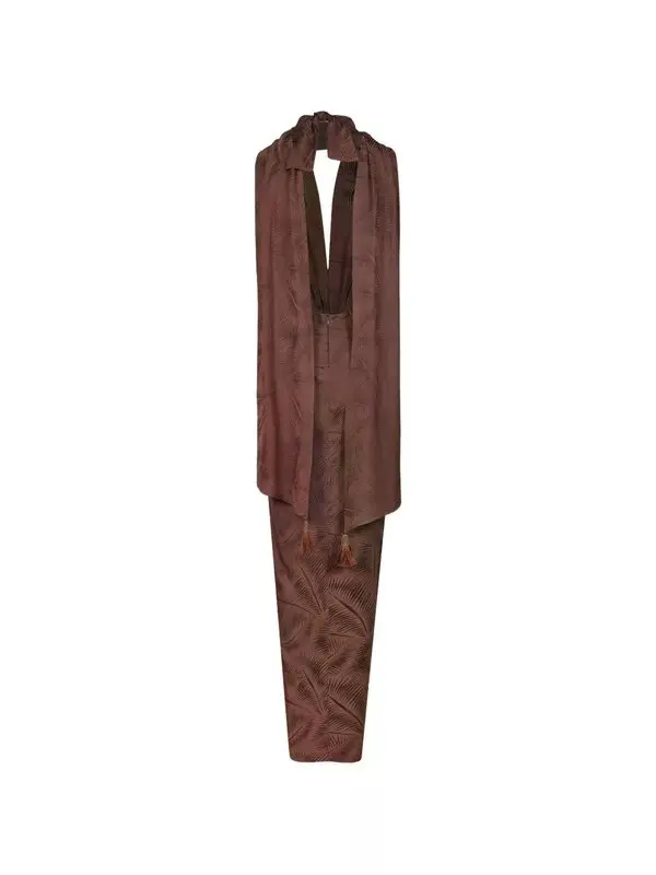 Johanna Ortiz Palm Pattern Maxi Dress