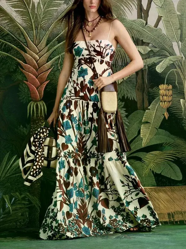 Johanna Ortiz White Floral Print Maxi Dress - Neutrals
