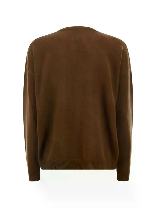 Max Mara Monogram Embroidered Sweater - Brown
