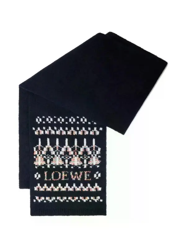 Loewe Patterned Scarf - Blue