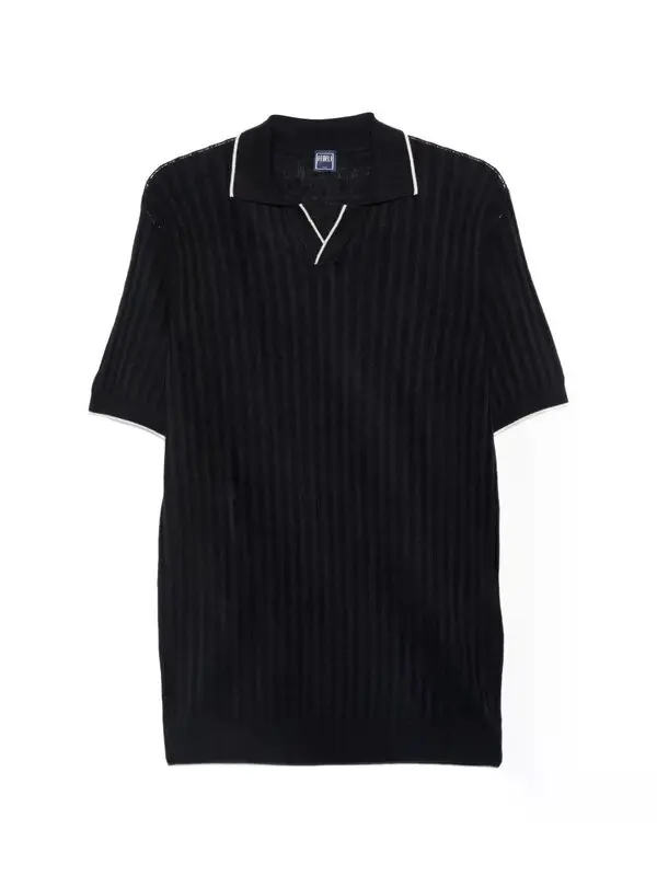 Fedeli Ribbed V-neck T-shirt