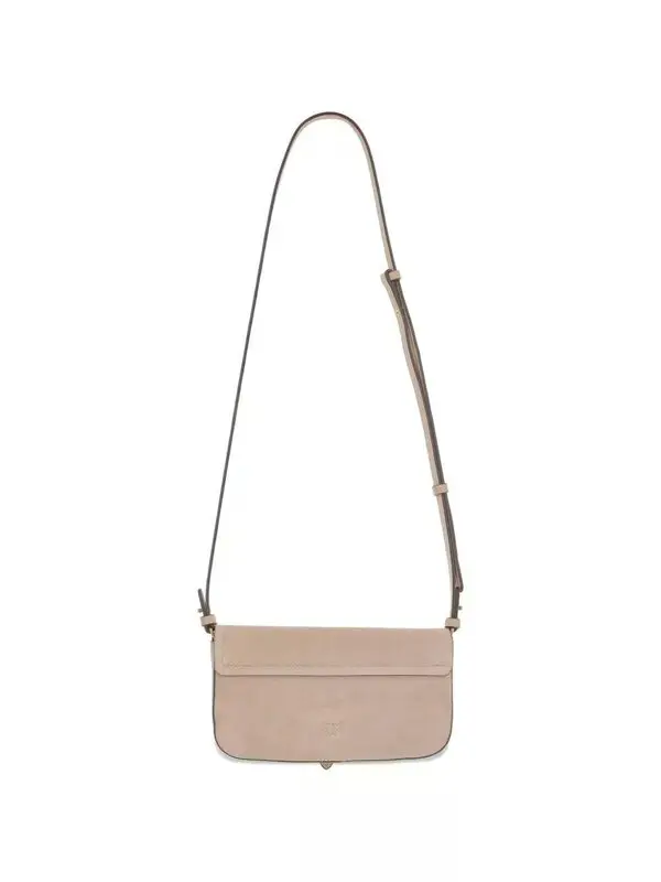 Pinko Medium Saddle Flat Shoulder Bag - Neutrals