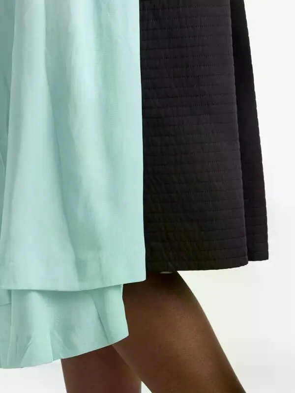 Prada Patchwork Pleated Midi Skirt
