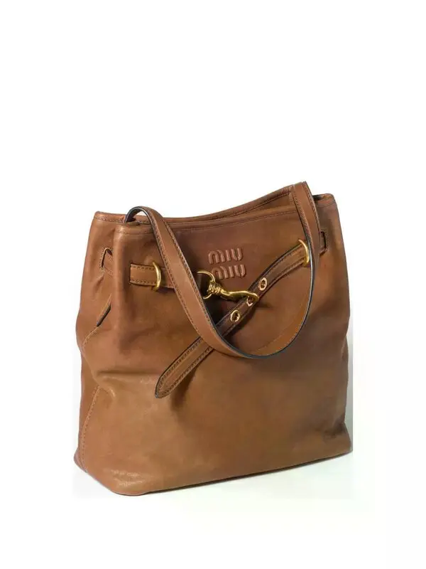 Miu Miu Aventure Nappa Leather Bucket Bag - Brown