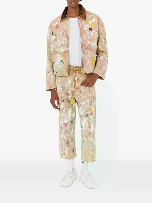 Moschino Paint-splatter Corduroy-collar Jacket