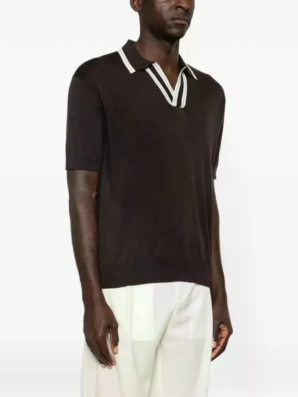 PAOLO PECORA V-neck T-shirt - Brown