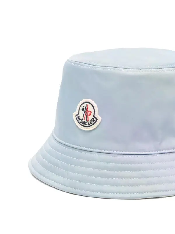 Moncler Logo Patch Bucket Hat - Blue