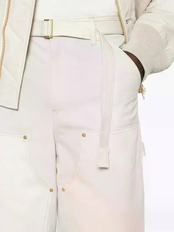 Sacai Belted Panelled Trousers - Neutrals
