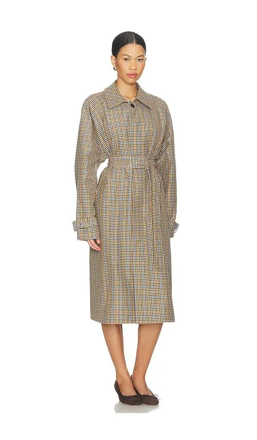 FRAME The Plaid Mac Coat - Brown