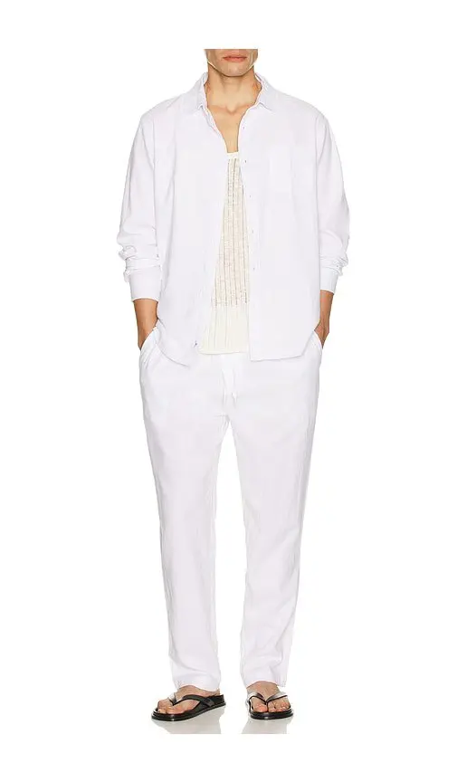 VINTAGE SUMMER Linen Blend Pants - White