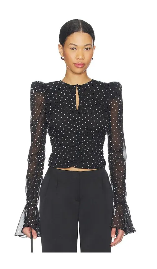 ROTATE BY BIRGER CHRISTENSEN Chiffon Ruched Top